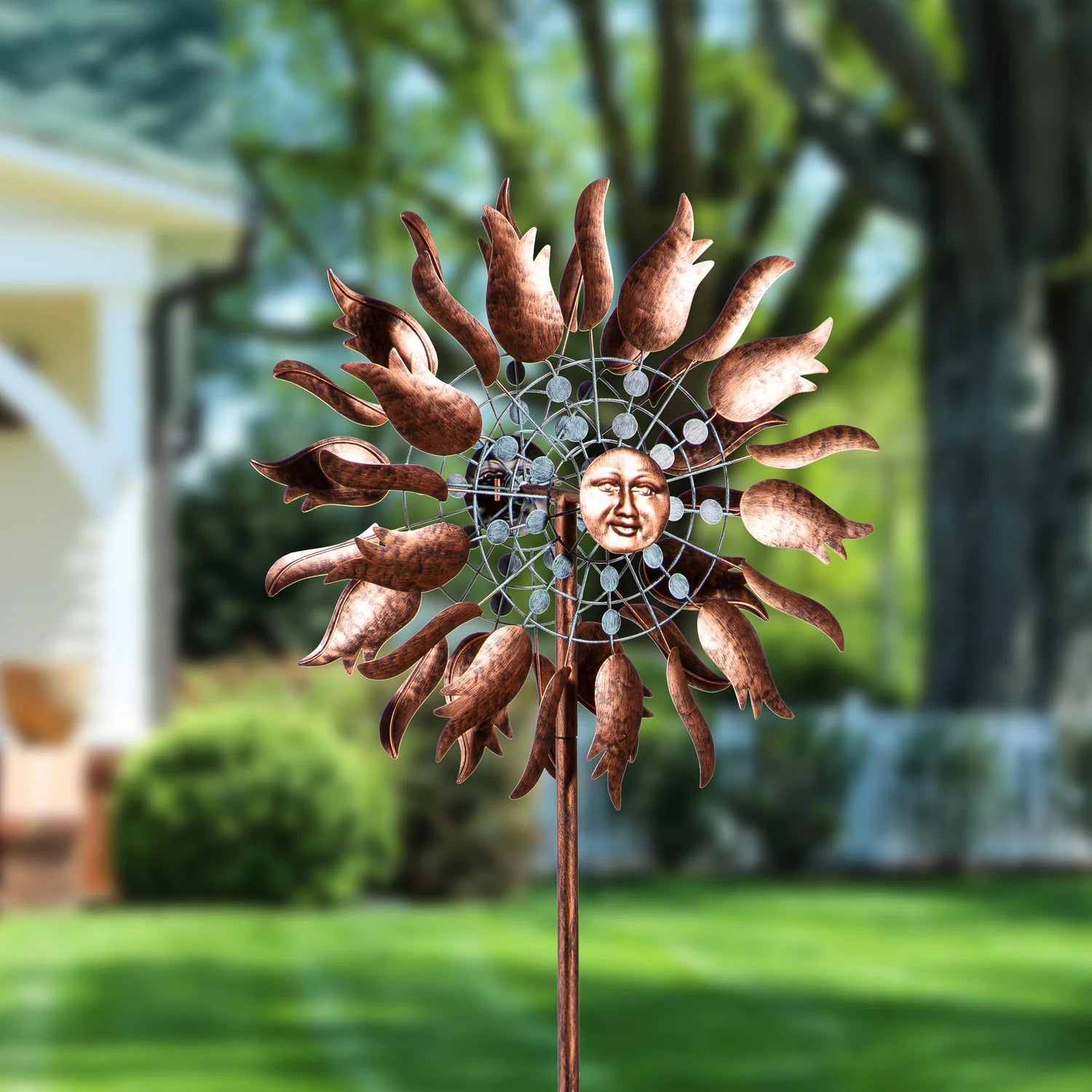 Metal Wind Spinner, Copper Sun, 75"H – Jupiter Watersports
