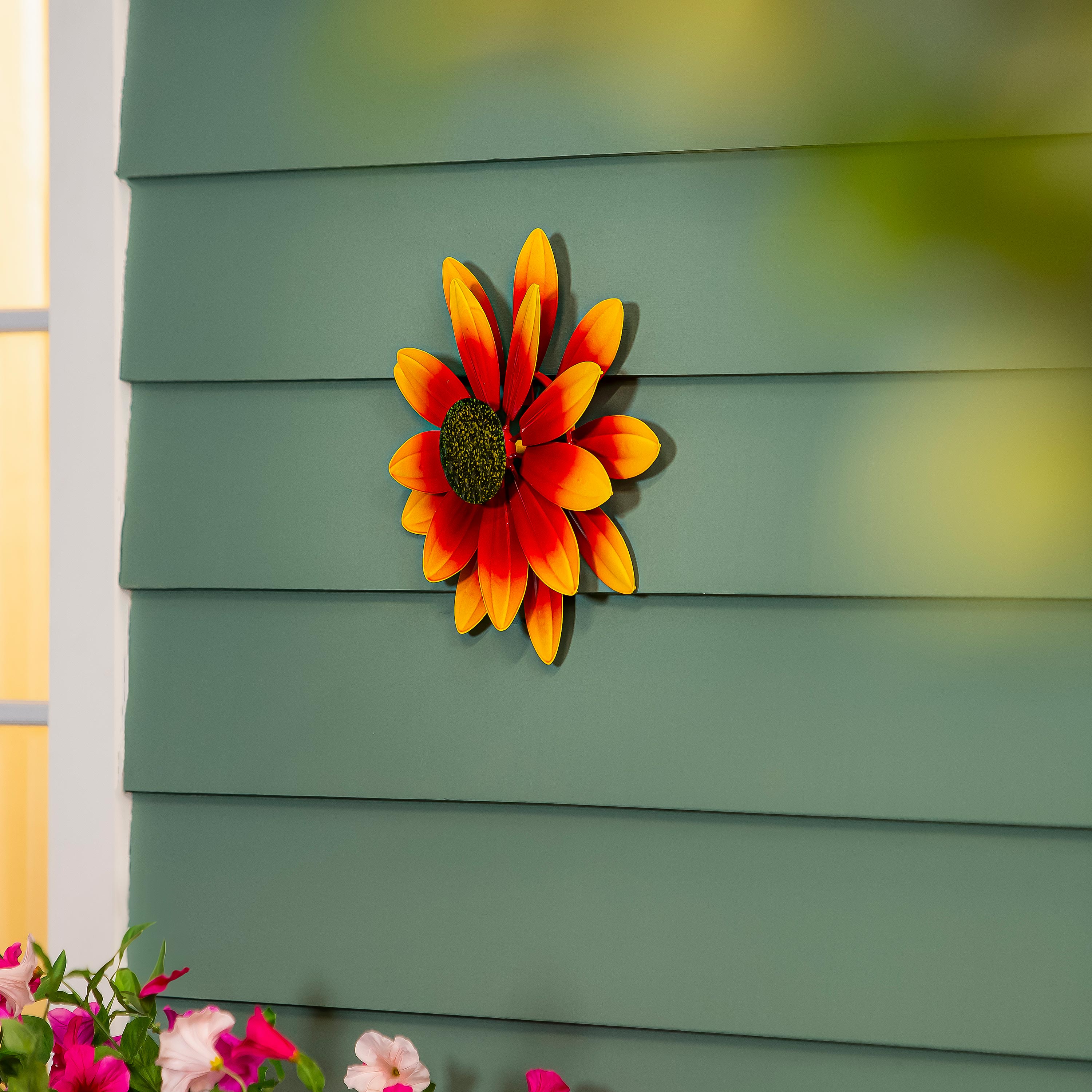 Metal Red Sunflower Wall Spinner 13" - Jupiter Watersports